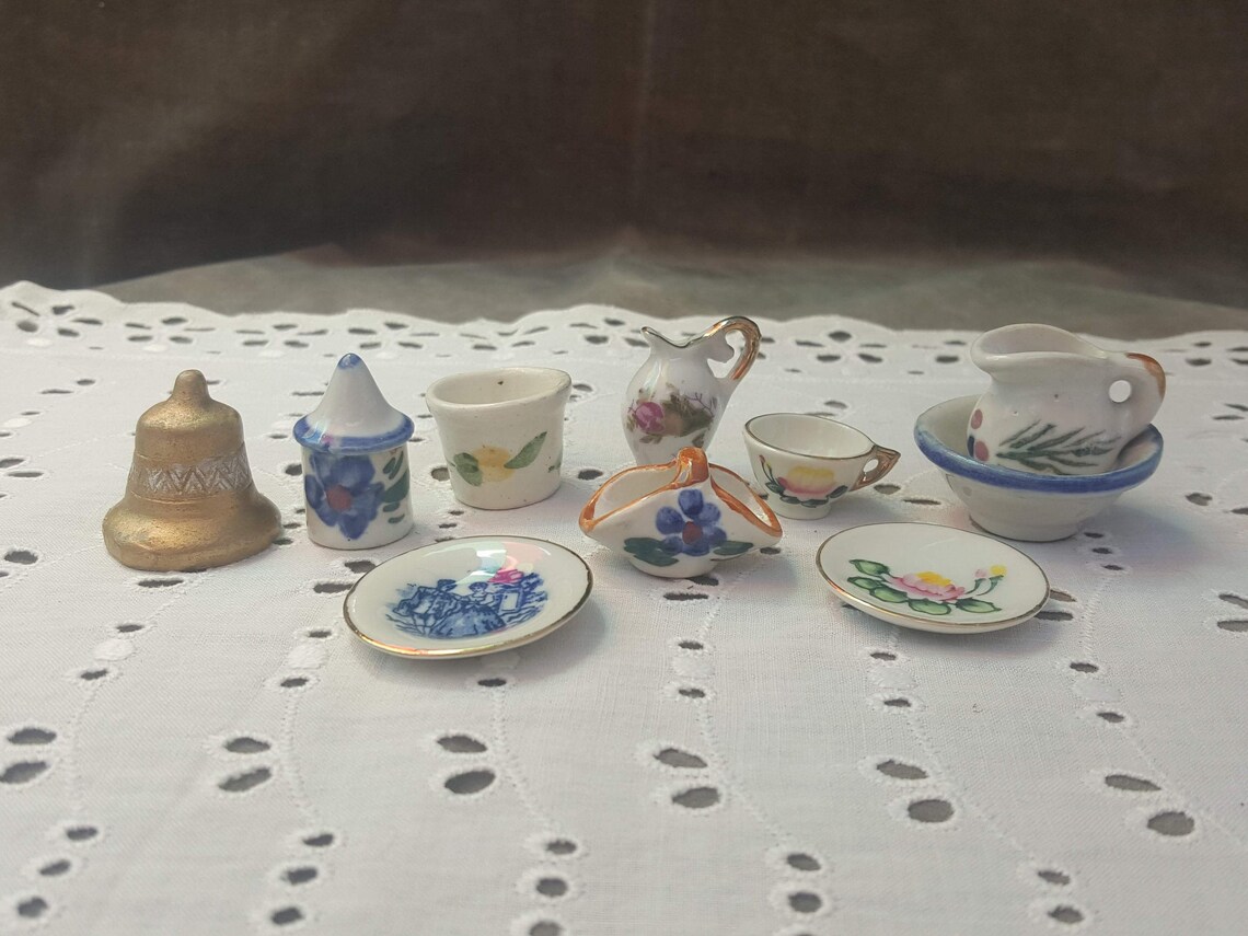 Lot of Miniature Porcelain Dishes Cups Pitcher Plates - Etsy