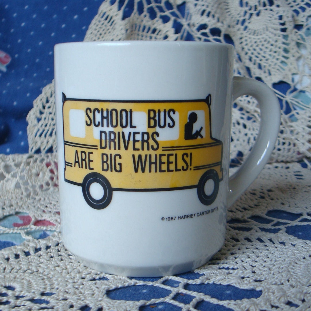 School Bus Mug Ceramic Coffee Cup White Bus Driver Gift Teacher Thank ...