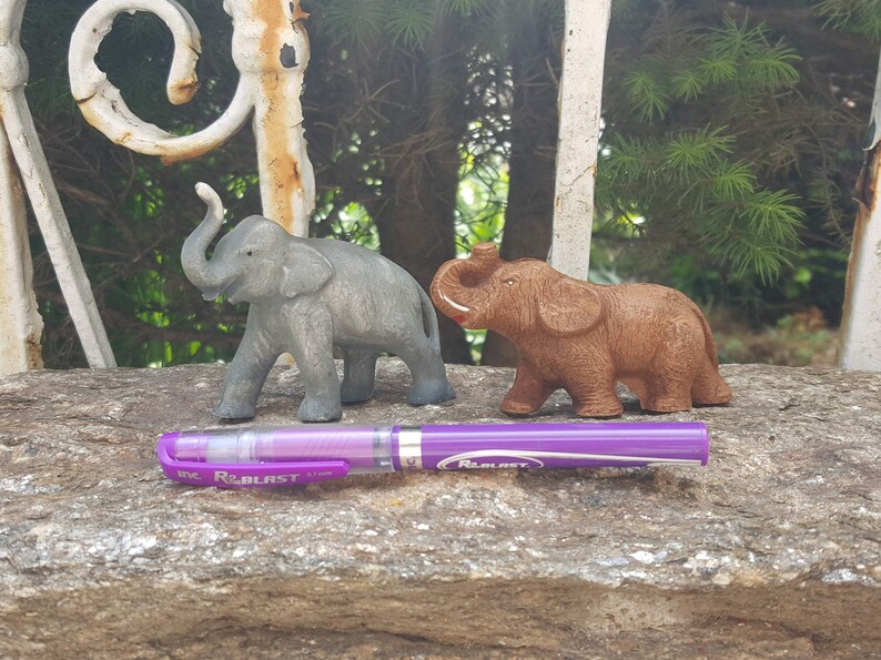 Small Elephant Figurines Porcelain and Resin Plastic Animal | Etsy
