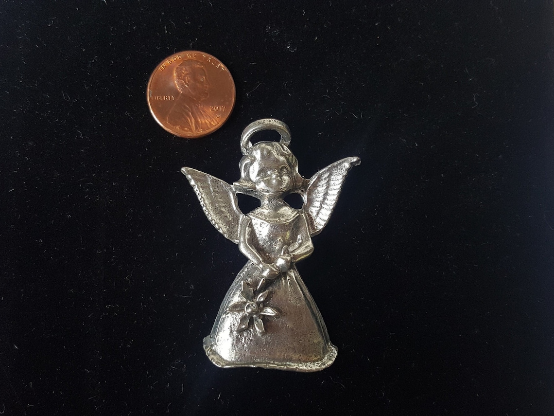 Silver Angel Charm Jewelry Metal Little Girl Pendant FS - Etsy
