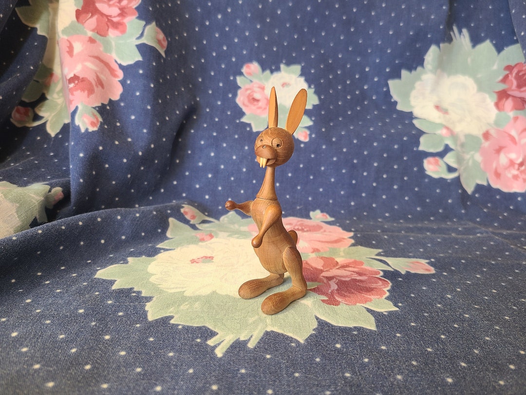Danish Teak Wood Bunny Rabbit Figurine Mid Century Modern Scandinavian ...