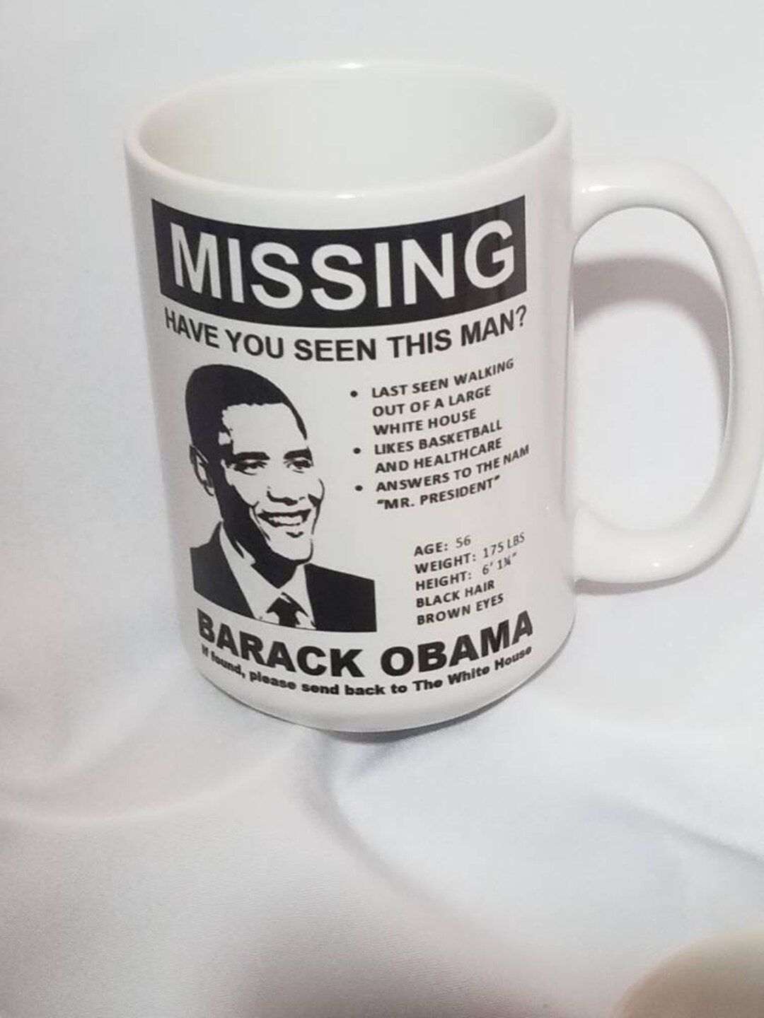 Missing Obama Coffee Mug, Missing President Ceramic Mug, Black History ...