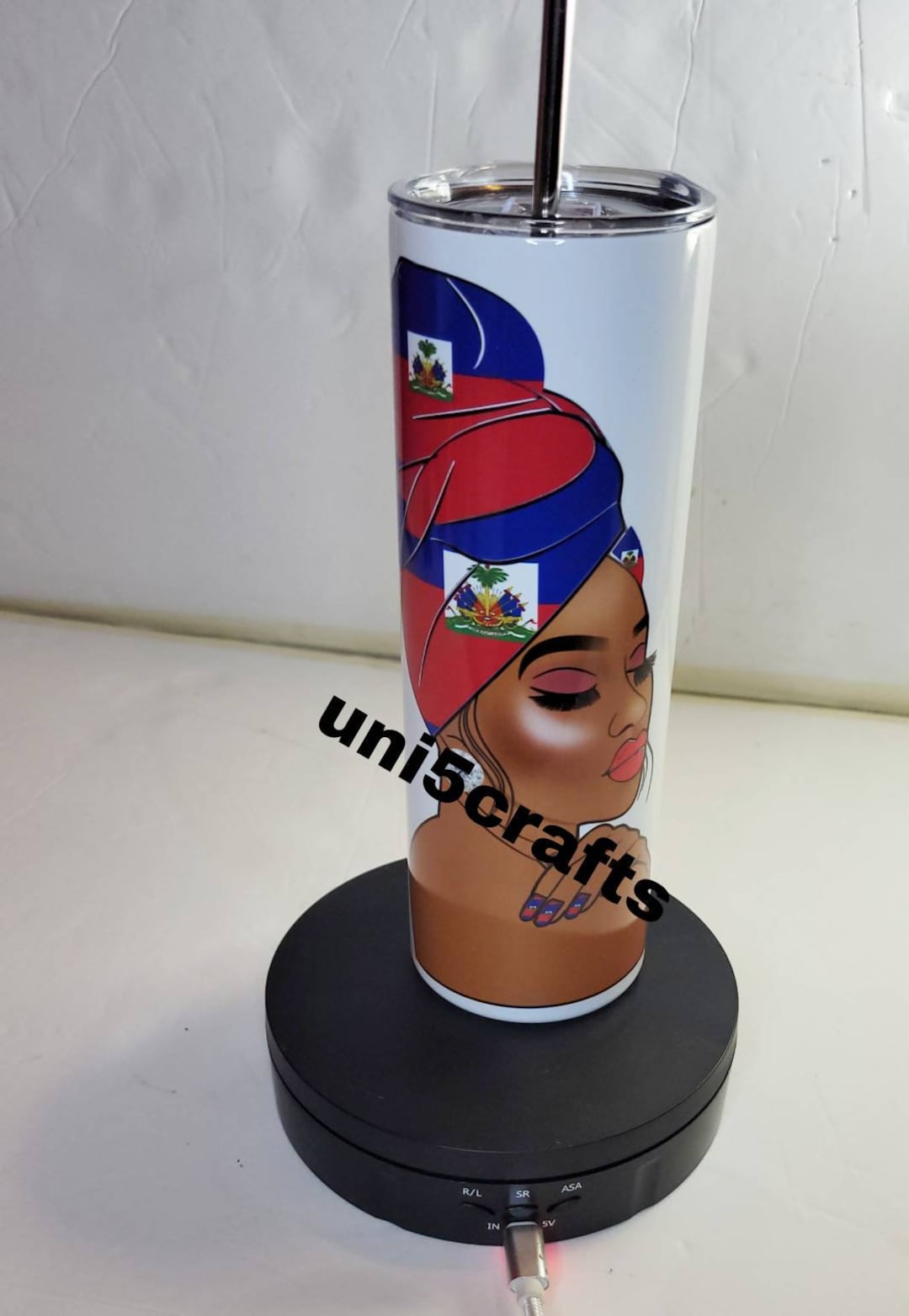Haitian Diva Drinks Tumbler, Headwrap Bottles Tumbler , I Love Haiti ...