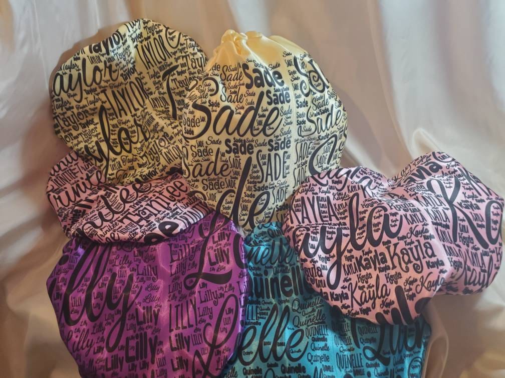 Name Bonnets, Bonnets, Custom Made Name Bonnets, Custom Made Fabric - Etsy