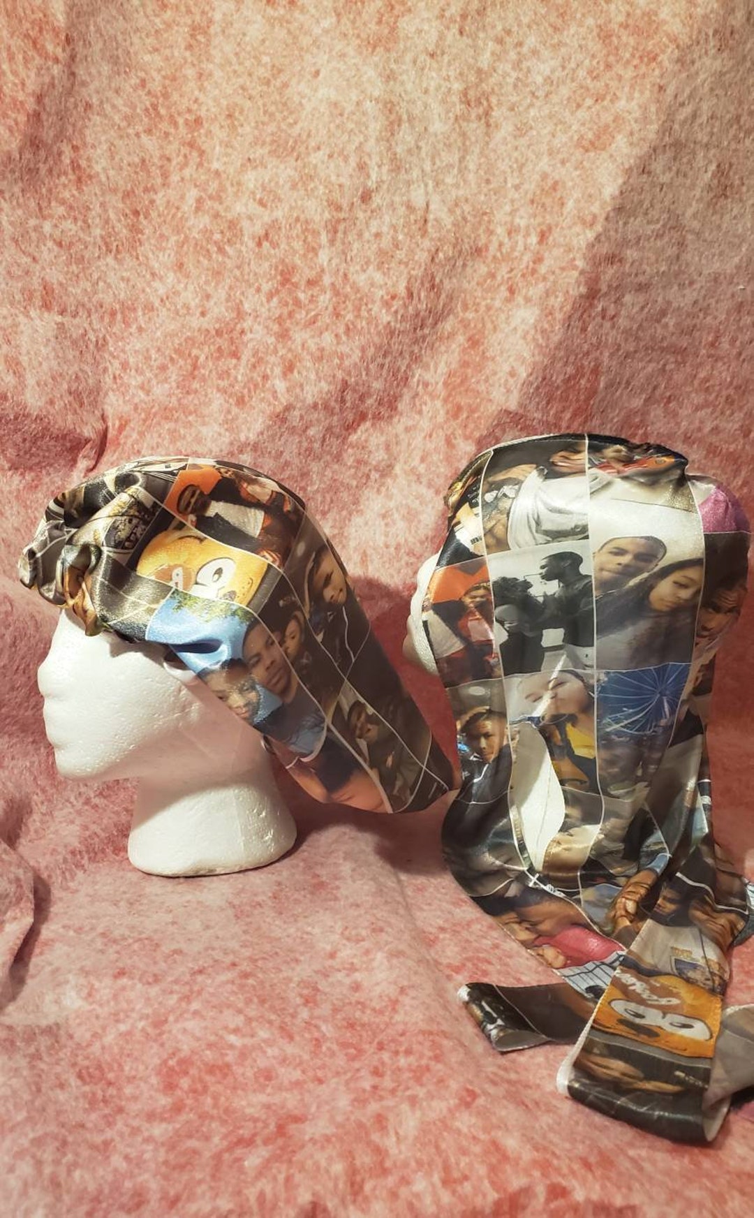 His and Her Set Custom Photo Durag, Photo Durag, Photo Silky Durag ...