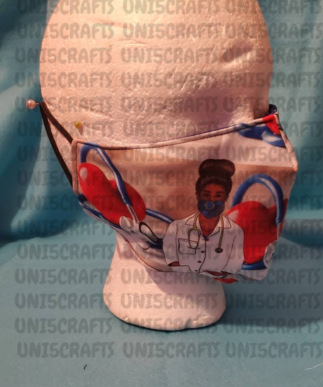 Afrocentric Health Care Worker Face Mask, Woman Doctor Mask, Woman ...