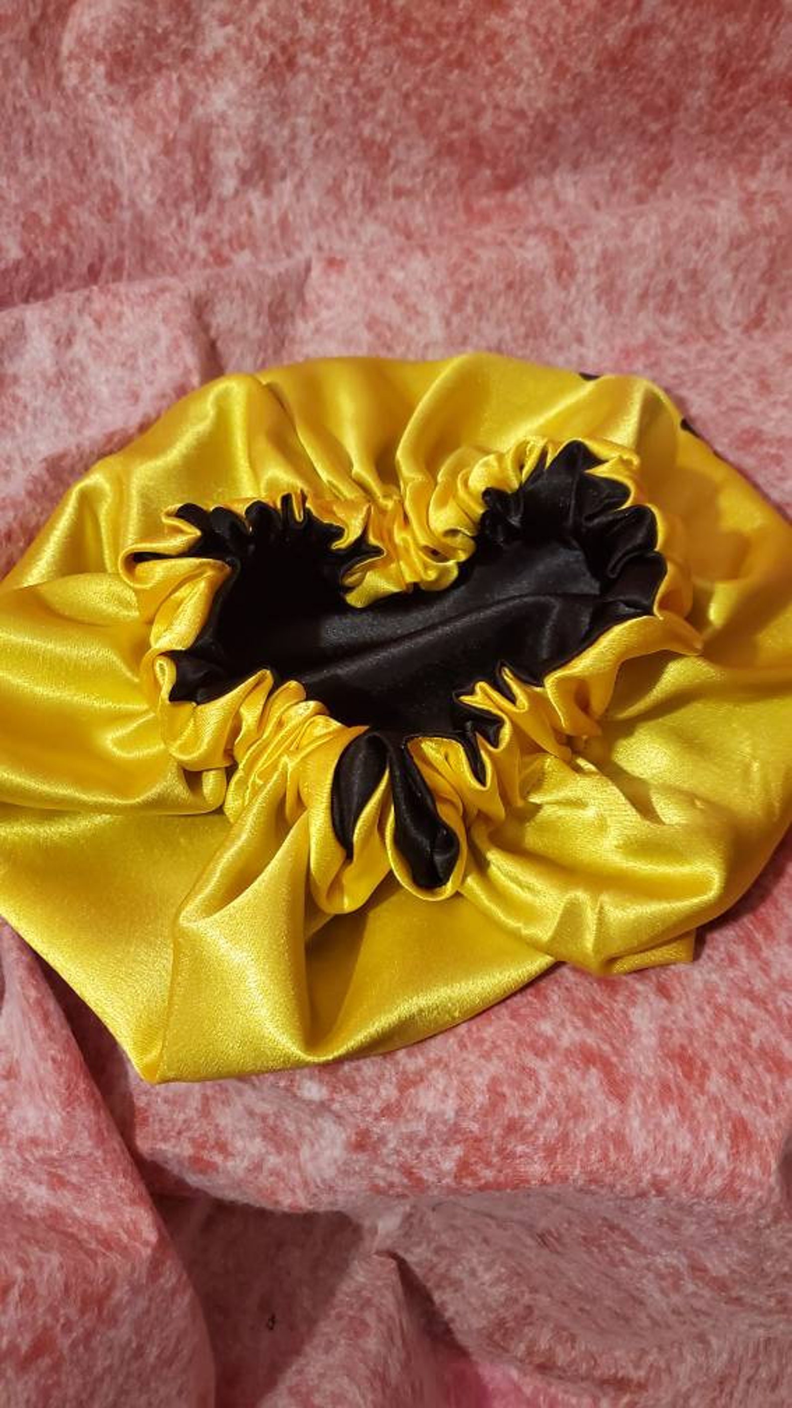 Golden Afro Satin Bonnet, Photo Bonnets, Custom Made Bonnets, Custom ...
