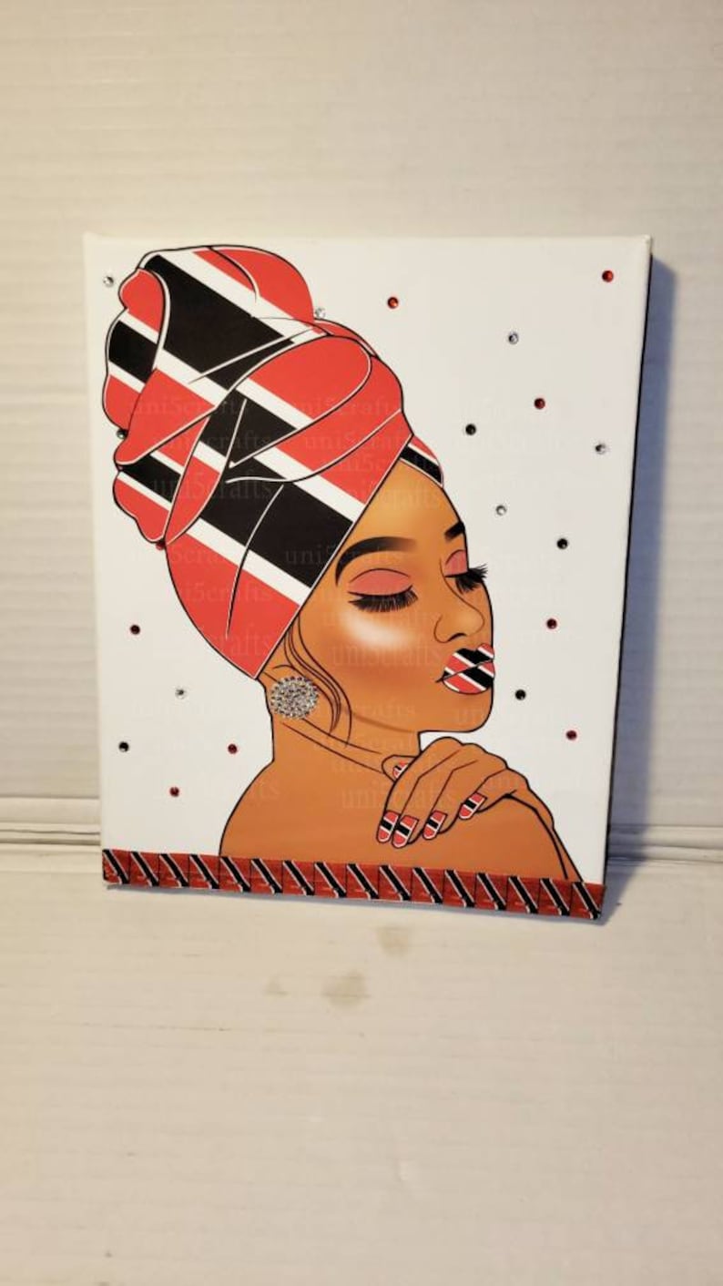 Caribbean Flag Diva, Trinidad and Tobago Diva, Trini Headwrap Diva - Etsy