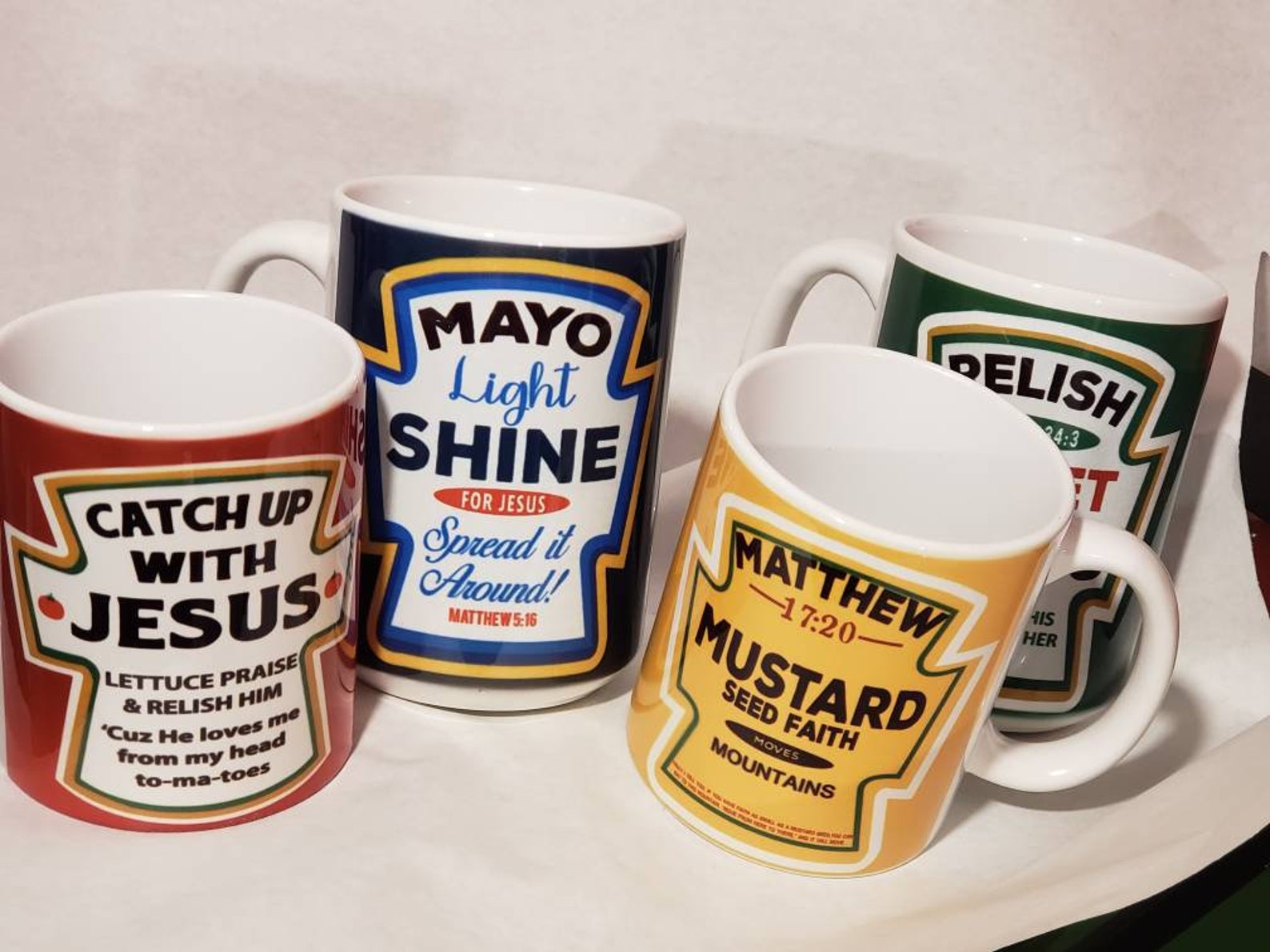 Condiments Mug Set Mayo Mug Catch up Mug Mustard Seed Mug - Etsy