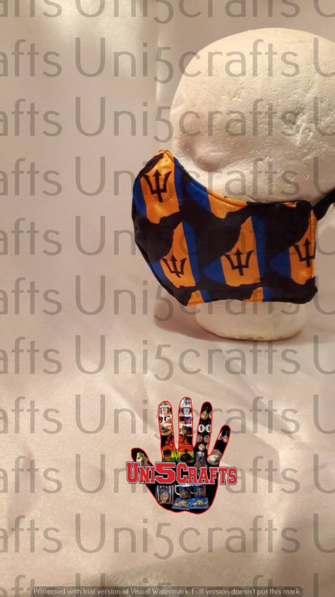 Black Barbados Map Mask, Barbados Flag Face Sheild, Custom Made Mask ...