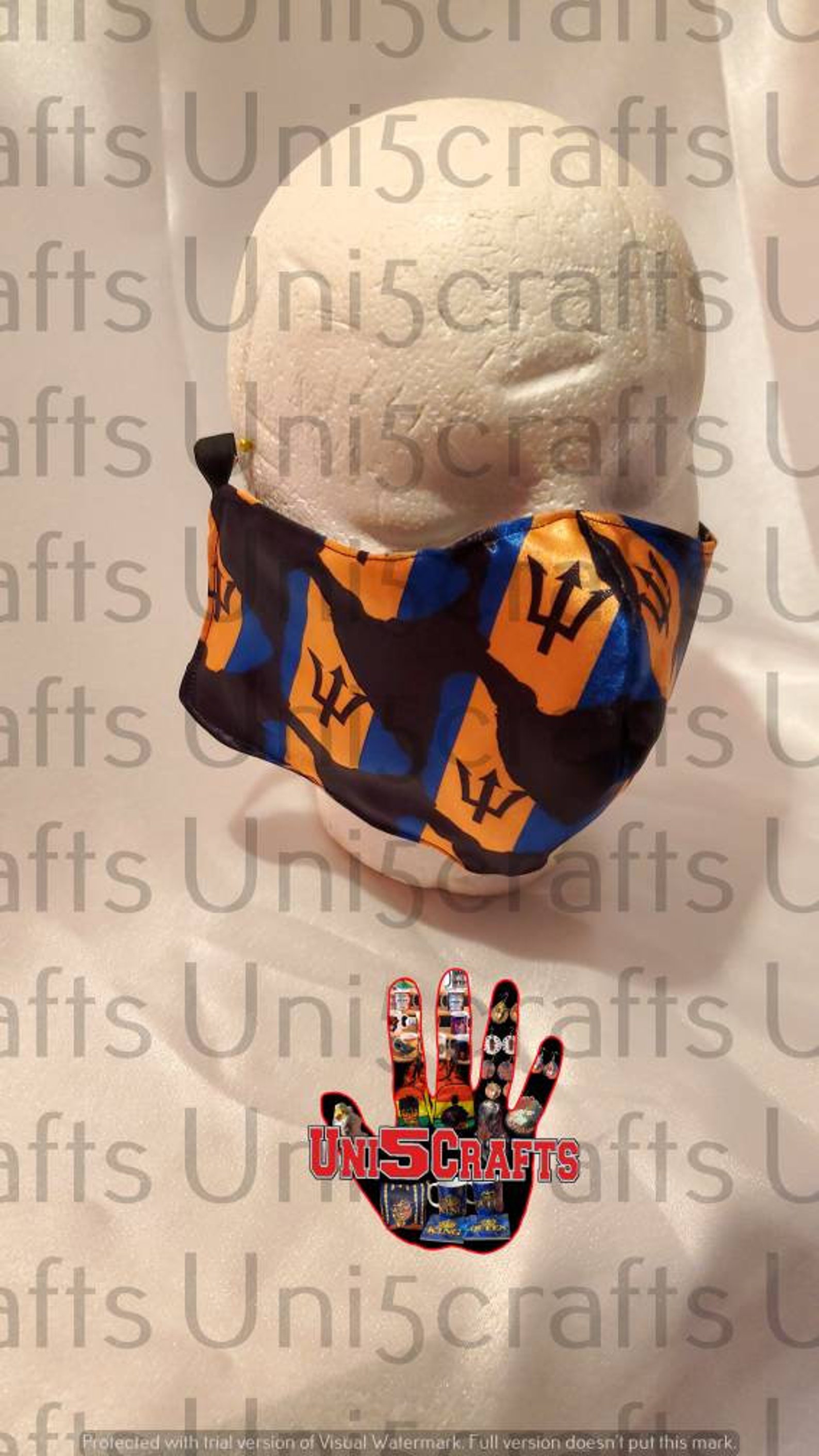 Black Barbados Map Mask, Barbados Flag Face Sheild, Custom Made Mask ...
