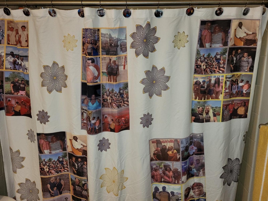 Custom Bathroom Set, Photo Shower Curtain, Photo Hooks, Photo Mat Set ...