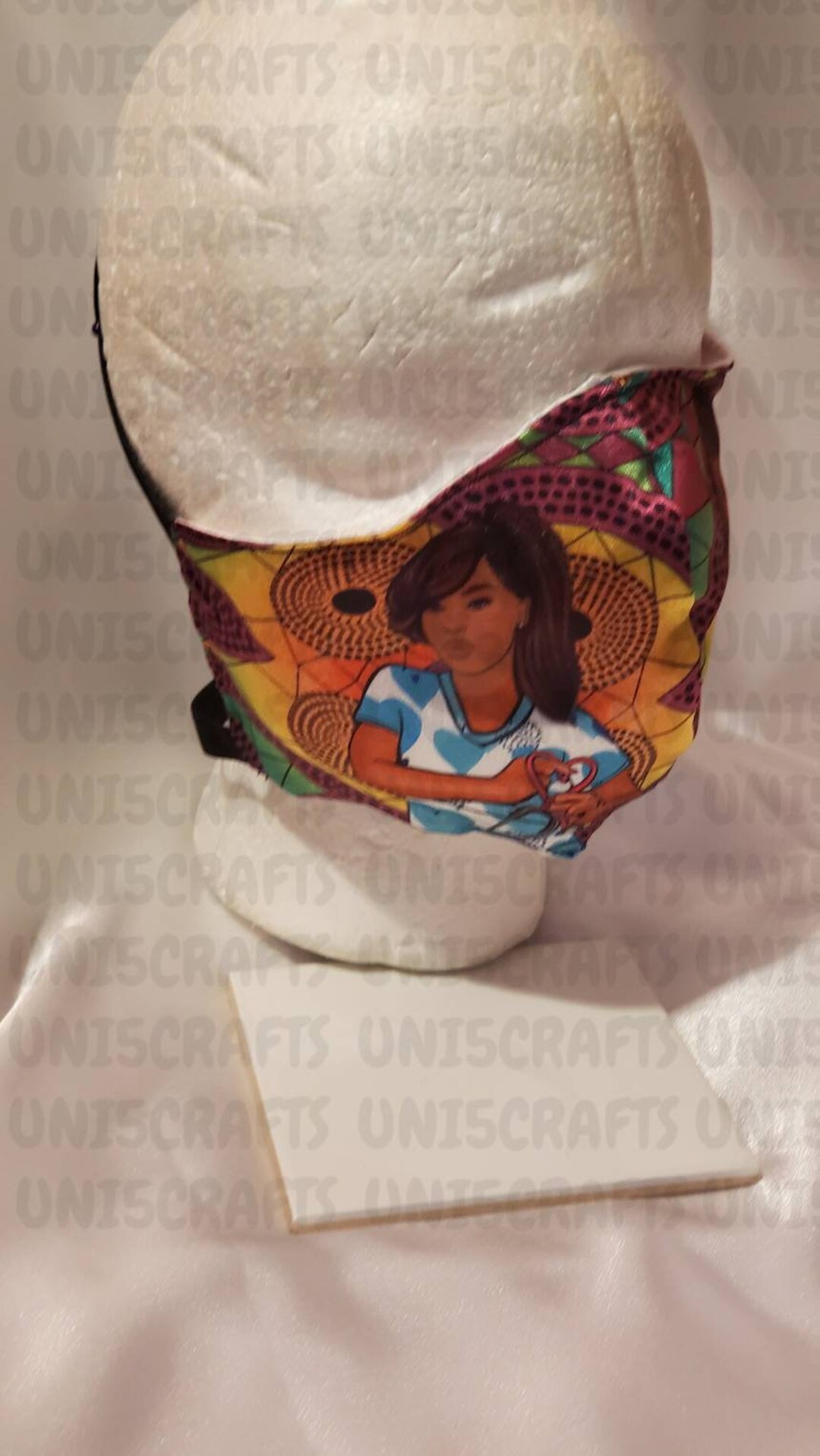 African Print Afrocentric Nurse Face Sheild Mask, Black Girl Magic Mask ...