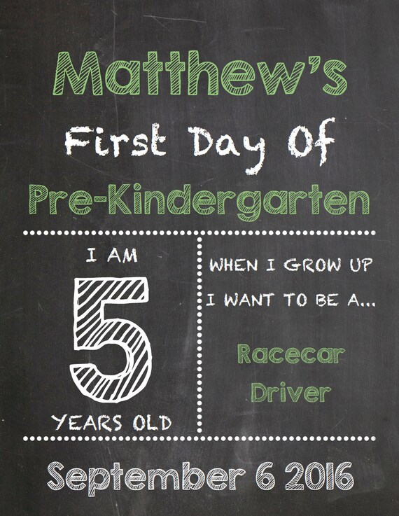 Editable Back to School Green DIY Instant Download Sign | Etsy