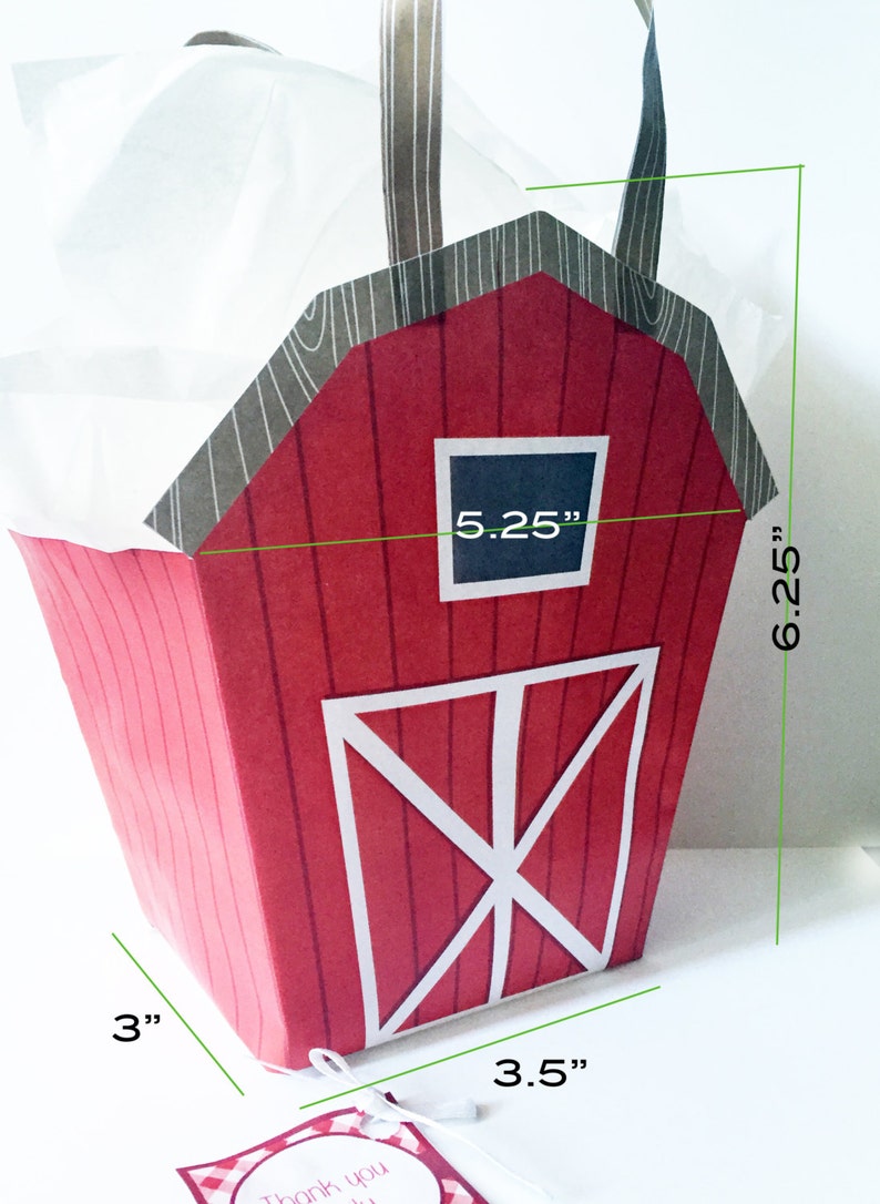 Instant Download Barn Favor Bag, Farm Party, Goodie Bag, Sack, Gift Bag ...