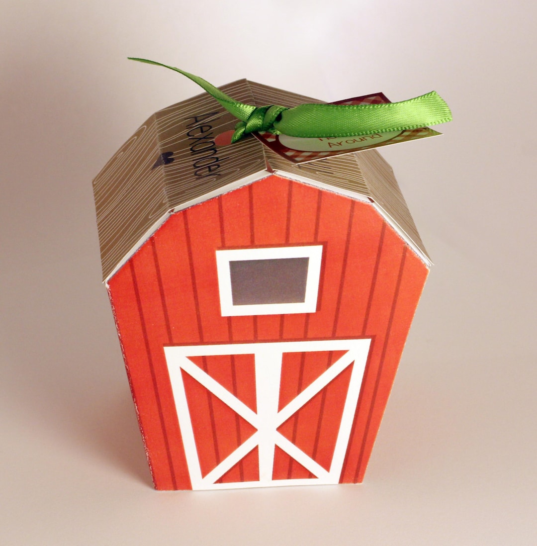 Instant Download Barn Favor Box, Farm Party Decoration, Gift Box ...