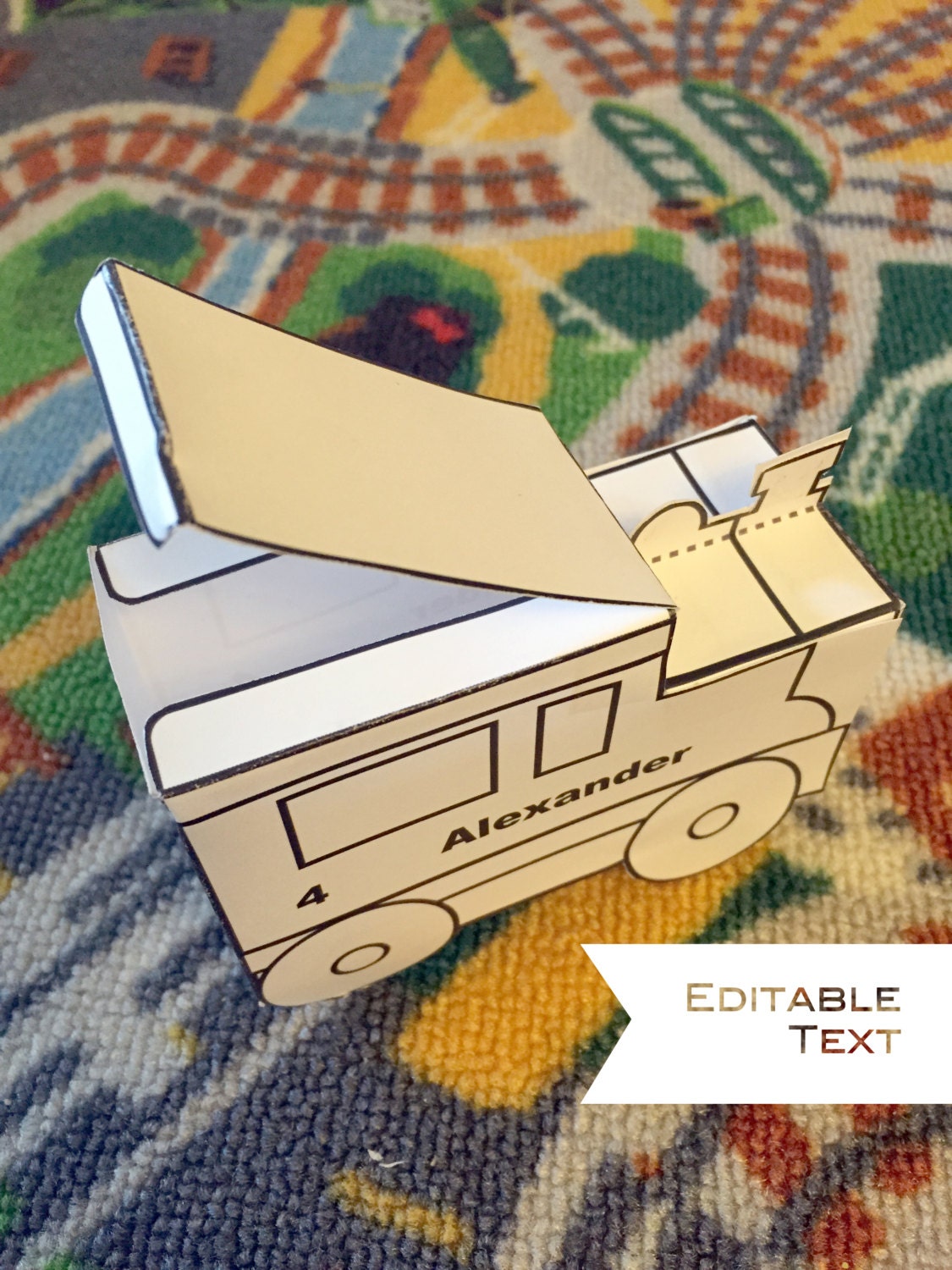 Instant Download Train Favor Box - Color Me Train Party Decoration ...