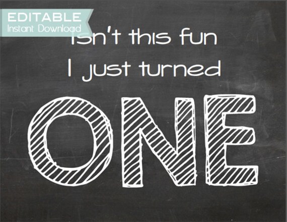 Editable Birthday Photo Prop Sign Instant Download Party | Etsy