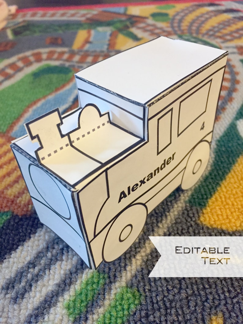 Instant Download Train Favor Box - Color Me Train Party Decoration ...