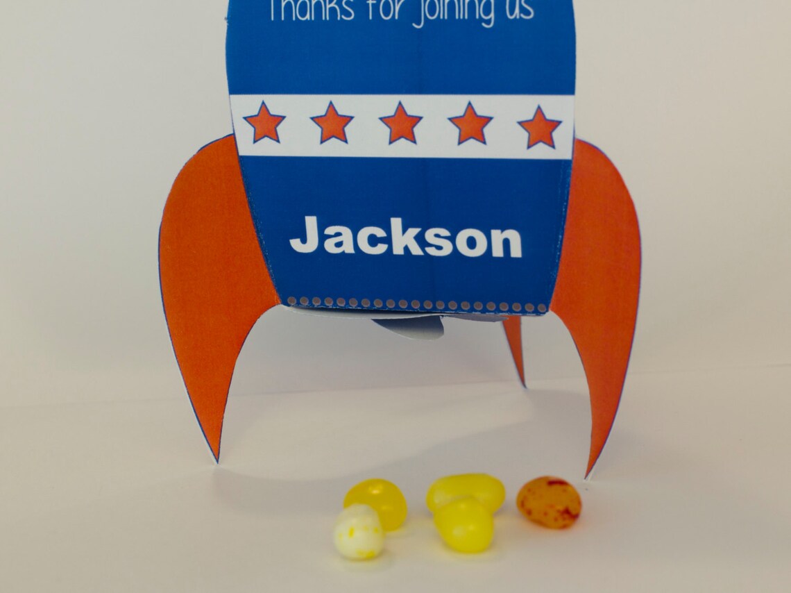 Instant Download Rocket Favor Box, Space Party Decoration, Gift Box ...