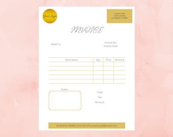 Gold Invoice | Etsy UK