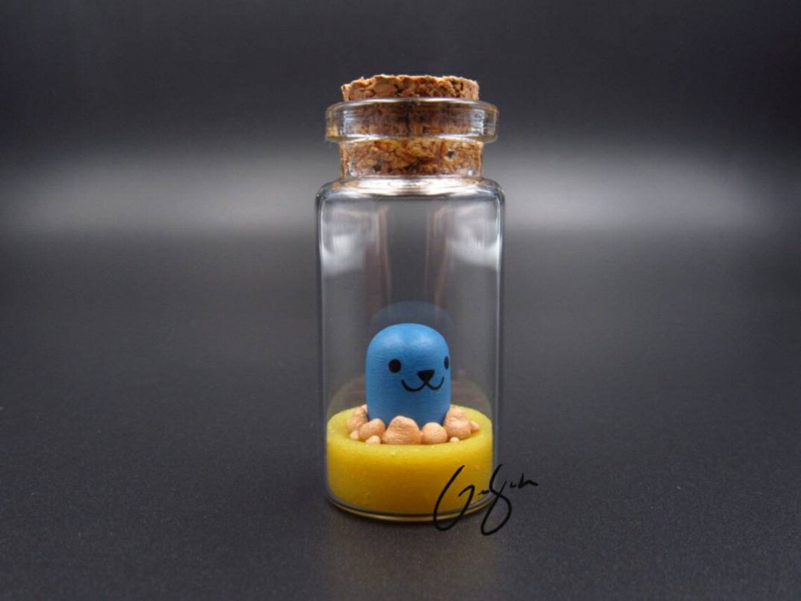 Paper Mario Miniature Whacka in a Glass Bottle Polymer Clay - Etsy