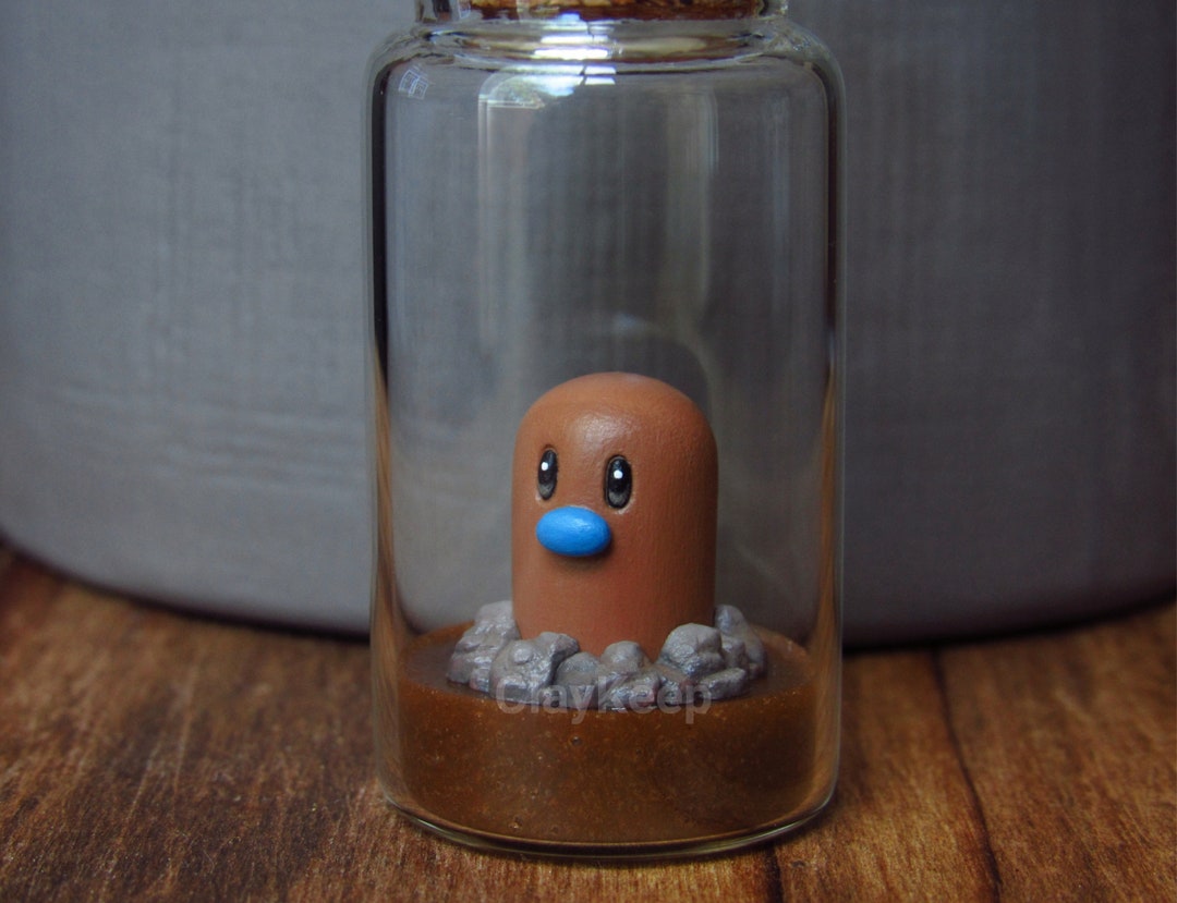 Tiny Diglett Pokemon in a Bottle, Miniature Polymer Clay Pokemon ...