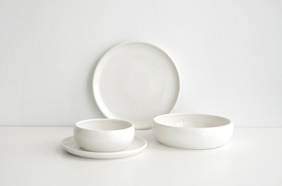 MADE TO ORDER 4 Piece Set Porcelain Dinnerware Set with | Etsy