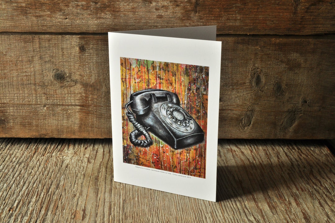 Vintage Phone Blank Greeting Card - Etsy