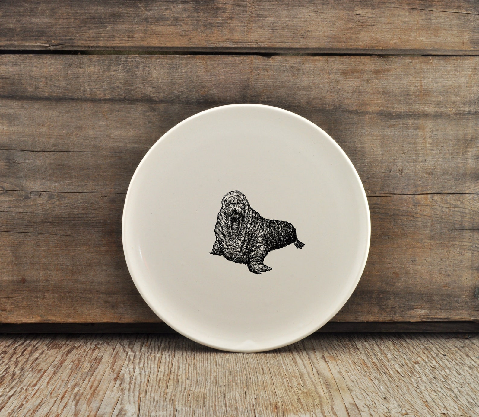 MADE TO ORDER Porcelain Plate With Wild Animal Drawing by - Etsy
