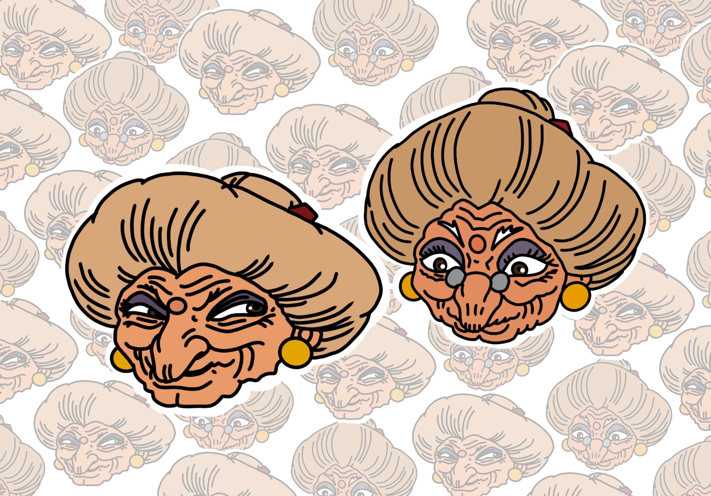 Zeniba and Yubaba Duo Waterproof Stickers | Etsy