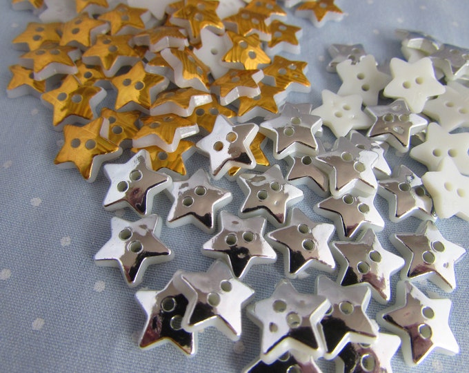 14mm Christmassy Star Buttons. 10 Pieces Red or Gold. - Etsy UK