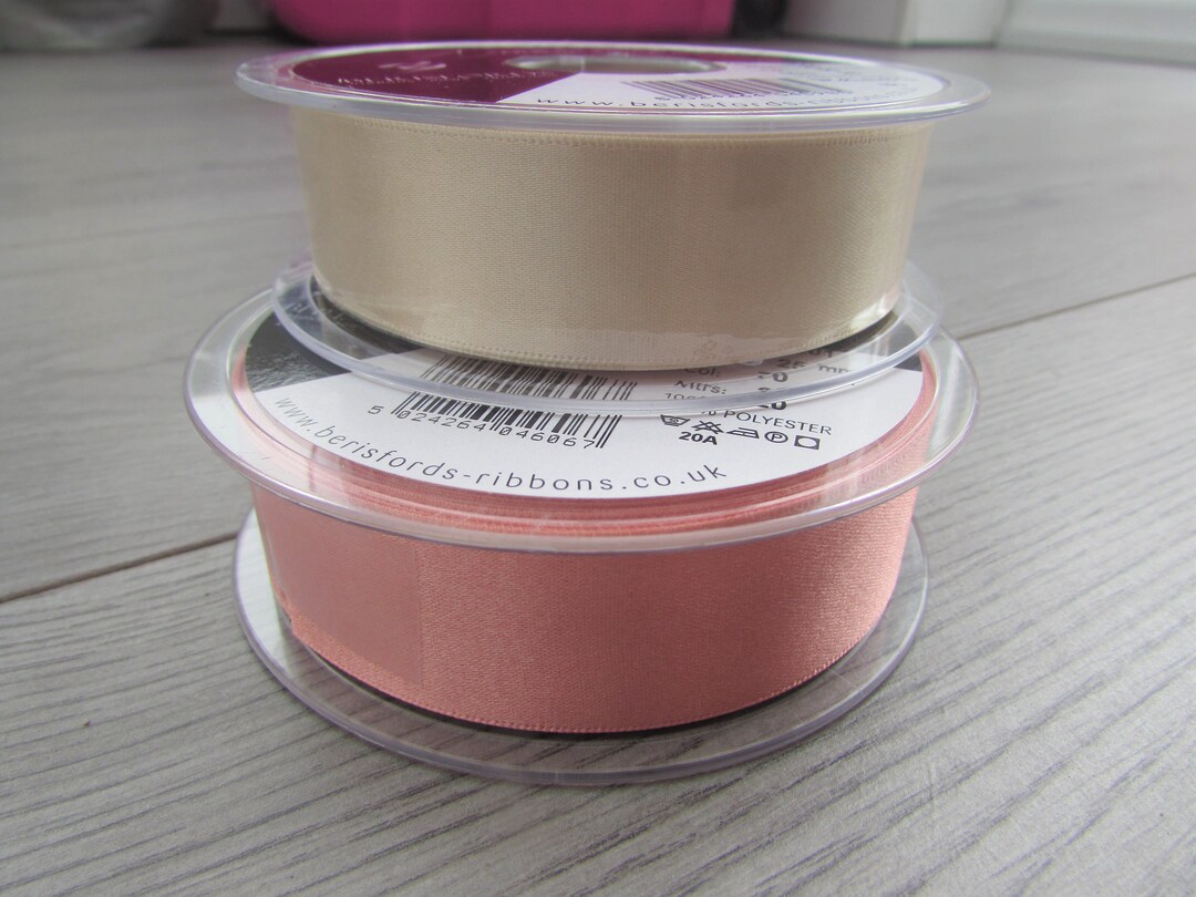 15mm Berisford Double Satin Ribbon Rose Gold & Cream - Etsy