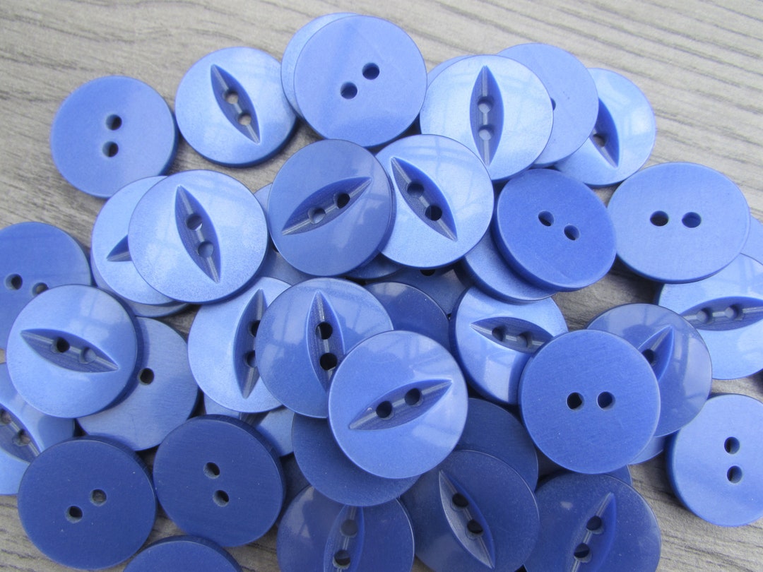 11mm & 19mm Buttons Royal Blue Fisheye Buttons 2 Hole Pks 10, 20, 50 ...