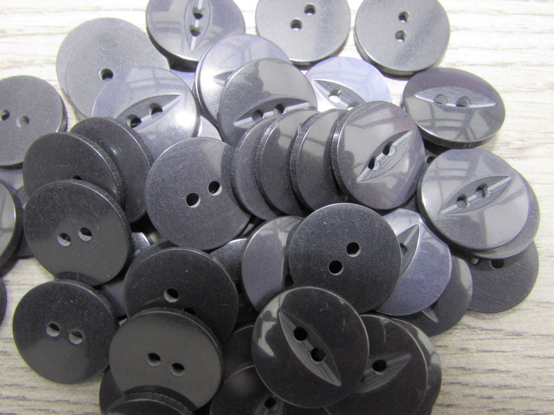 11mm & 19mm Buttons Navy Fisheye Buttons 2 Hole Pks 10, 20, 50, 100 ...
