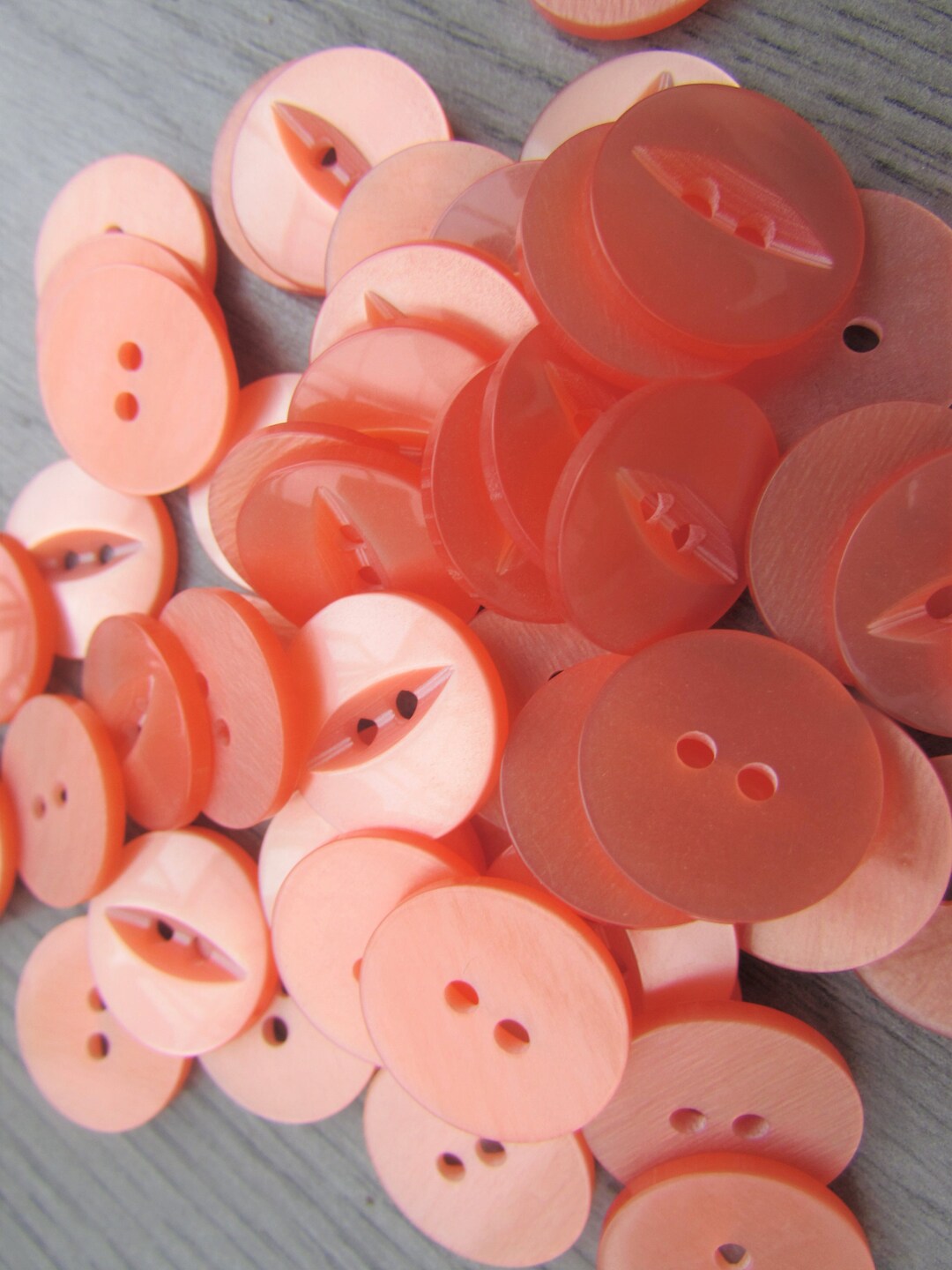 11mm & 19mm Buttons Peach Fisheye Buttons 2 Hole Pks 10, 20, 50, 100 - Etsy