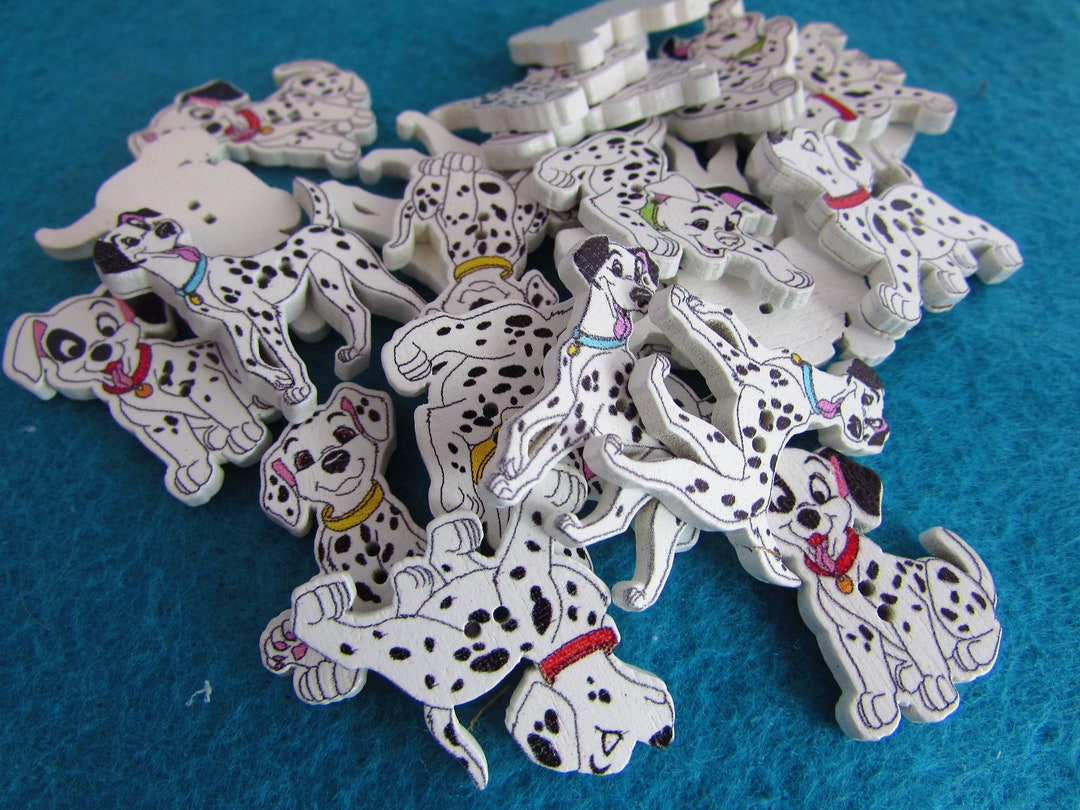 Pack of 20 Wooden 101 Dalmatians Buttons Childrens Buttons Craft ...