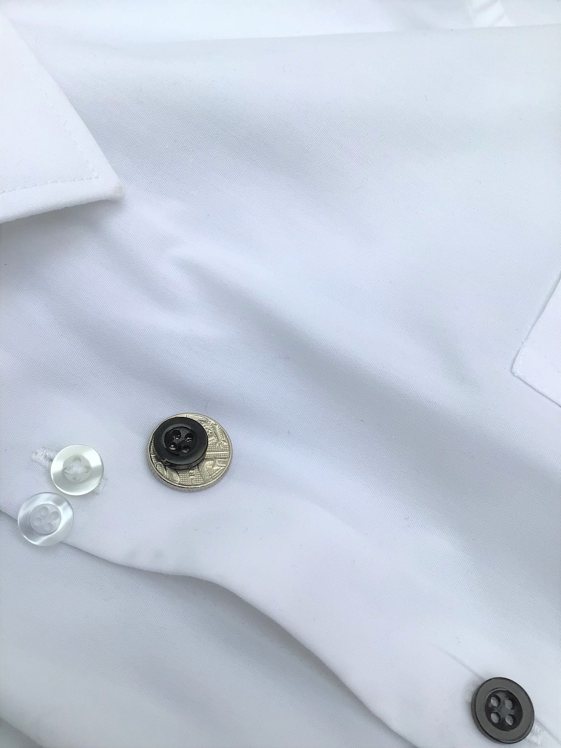 11mm Shirt or Trouser Buttons 4 Hole White or Black Buttons Pack of 20 ...