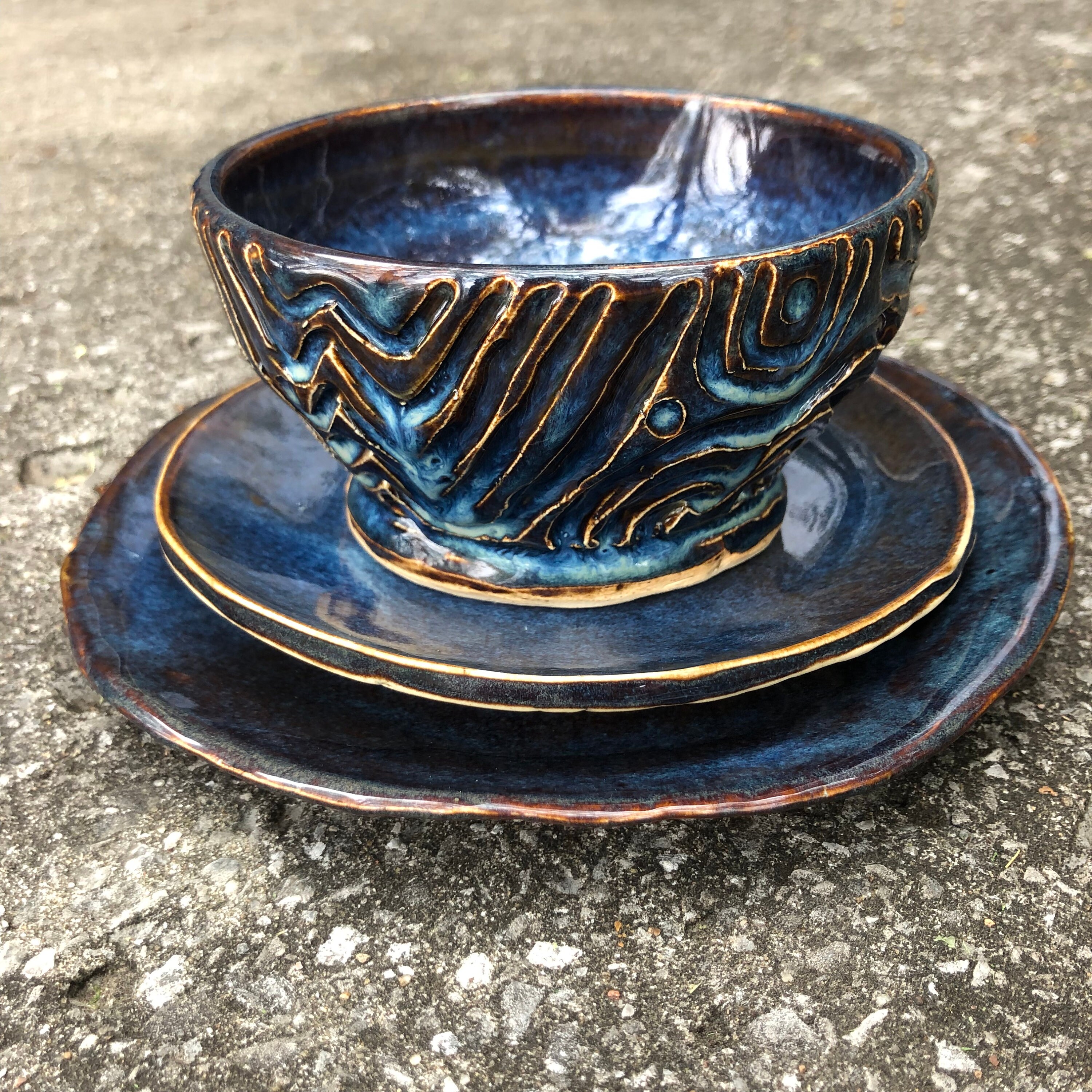 Blue Pottery Plate Small Pottery Plate Handmade Pottery - Etsy