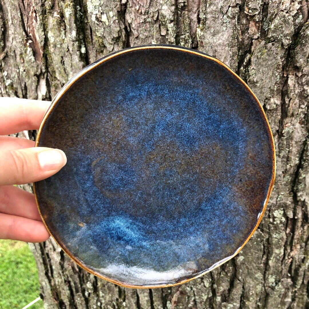 Blue Pottery Plate, Small Pottery Plate, Handmade Pottery Dinnerware ...