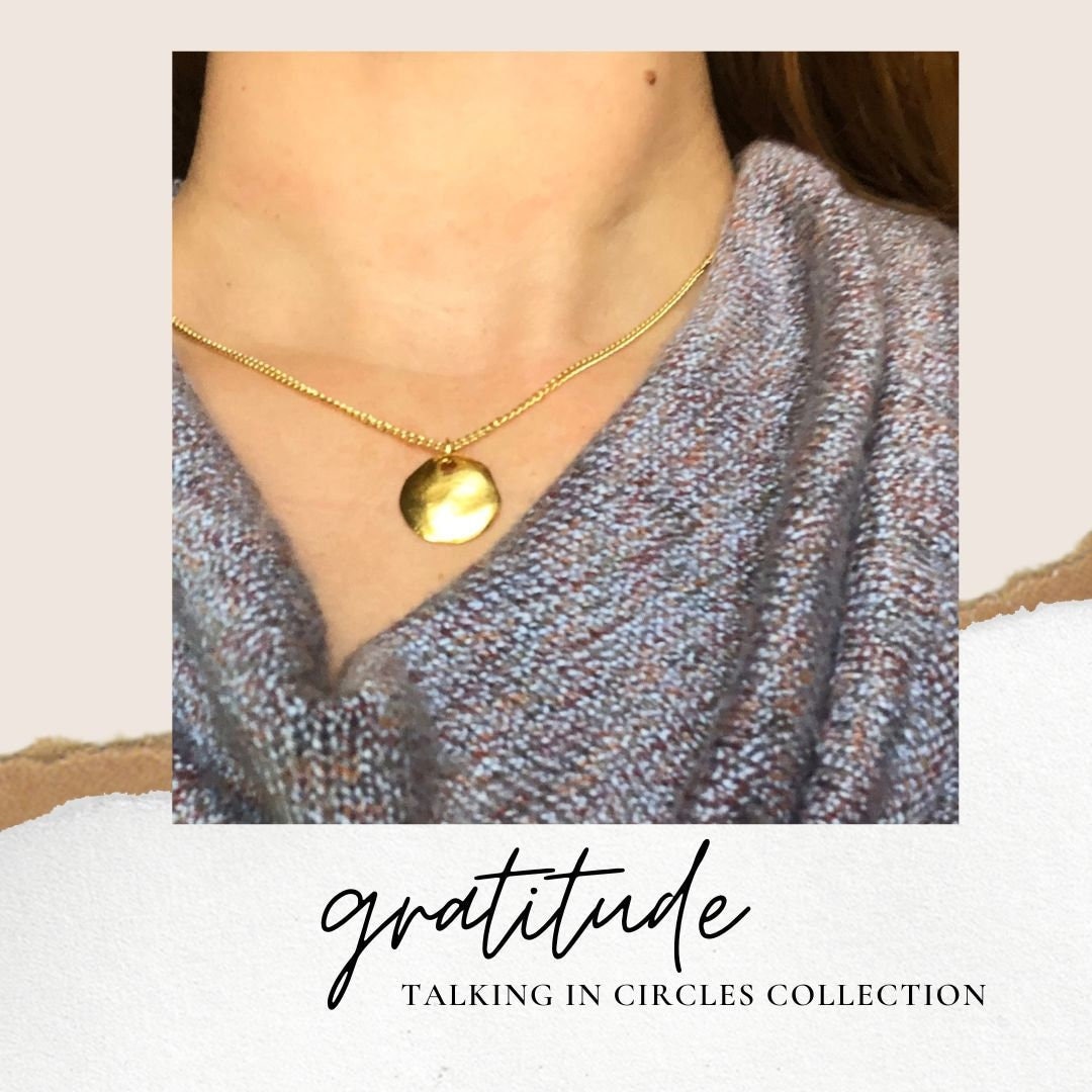 Gratitude Necklace, Gold Circle Necklace, BFF Necklace, Faith Necklace ...