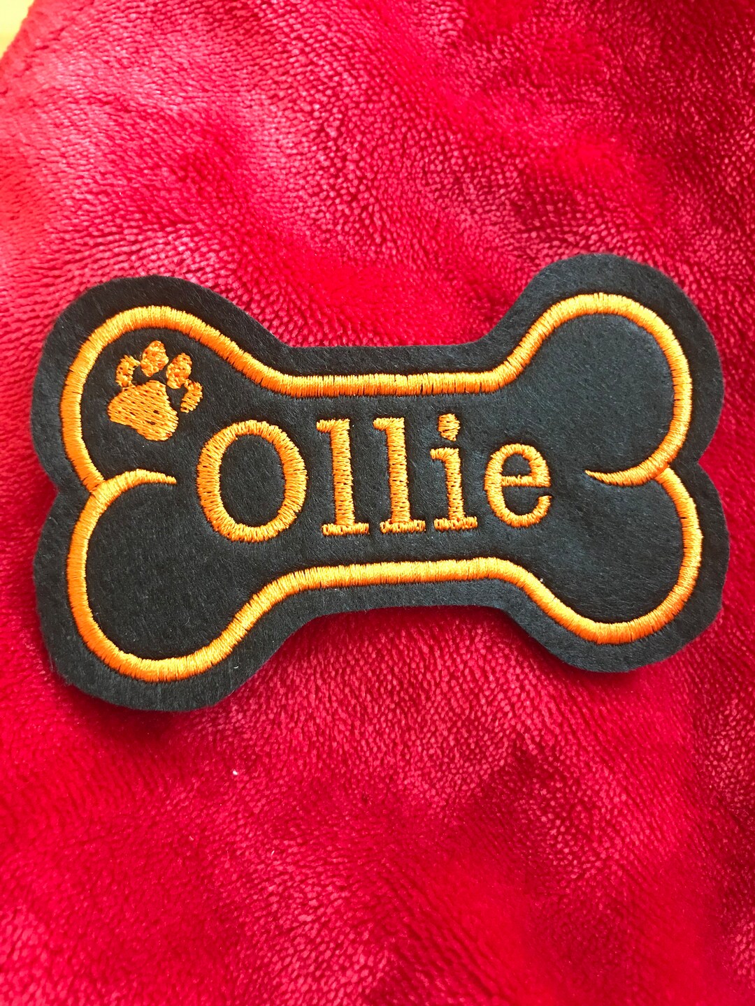Sew on Personalised Dog Bone Patch - Etsy