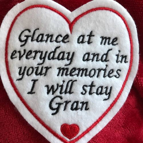 Heart Shaped Memory Bear Patch Sew On-memory Cushion - Etsy UK