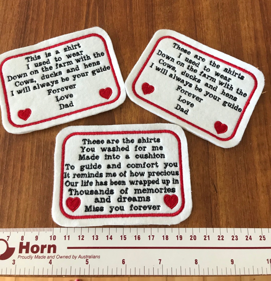 Memory Cushion Patch Made to Order. Sew On - Etsy