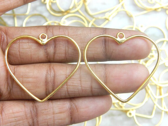 Heart Connector Brass Heart Connector Gold Connector Beading - Etsy
