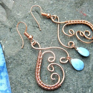 Purely Handcrafted Cooper Wire Wrapped Jewelry Earrings Natural ...
