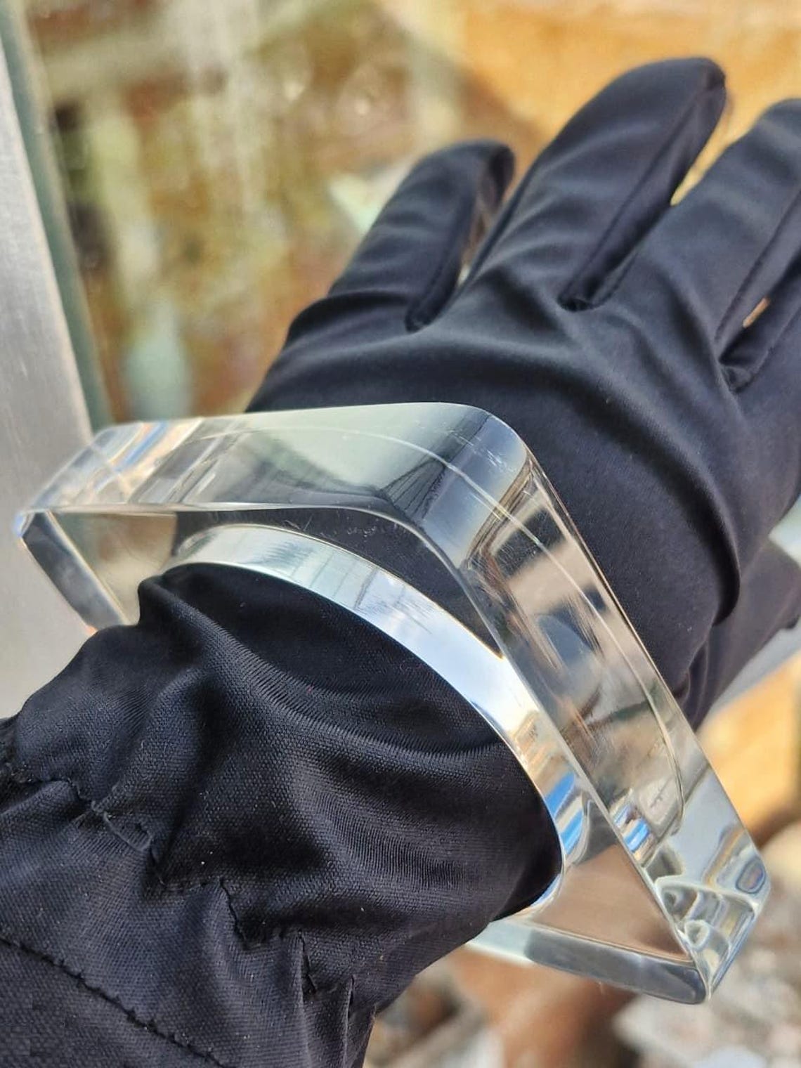 Clear Resin Square Bangle, Handmade Lucite Acrylic Bracelet - Etsy