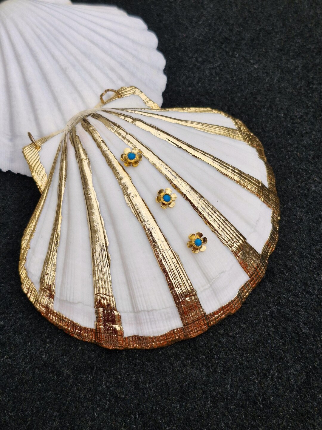 Real Scallop Seashell 18k Gold Fill Electroplated Pendant With ...