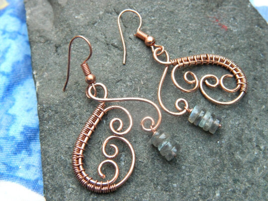 Purely Handcrafted Cooper Wire Wrapped Jewelry Earrings Natural ...