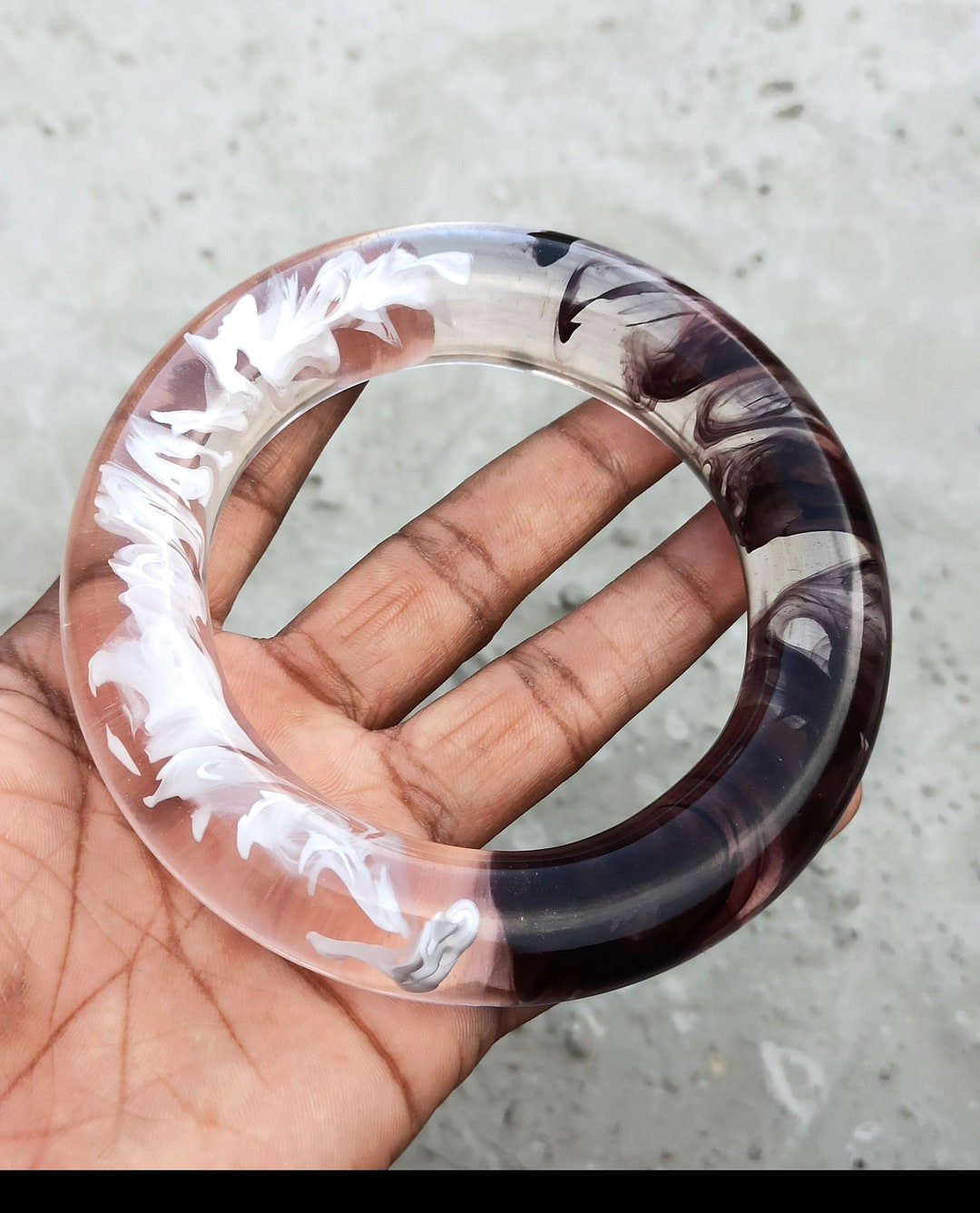 Resin Bangle Bracelet Exclusive Resin Retro Wide Bracelet Disco ...